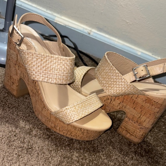 Soda | Shoes | Soda Tan Platform Shoes With Chunky Heel And Ankle Strap ...